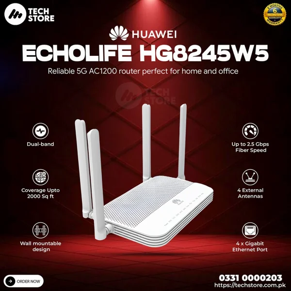 XPON Router Huawei EG8245W5-6T High-Speed Fiber Optic